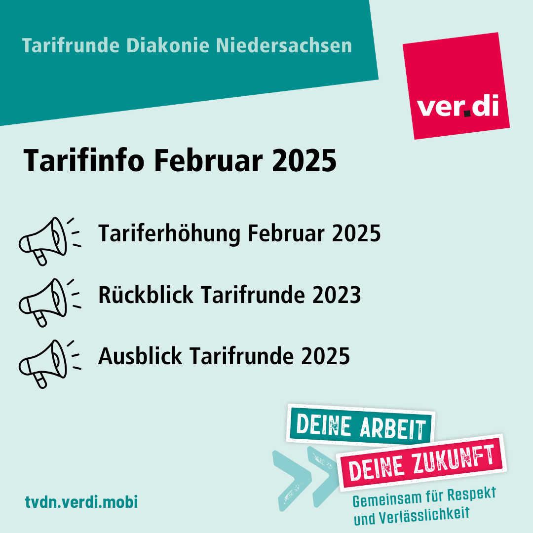 Tarifinfo Februar 2025 - TVDN - ver.di Tarifvertrag Diakonie Niedersachsen